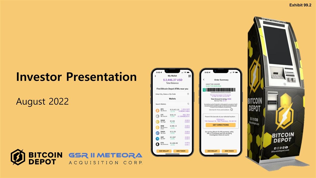 Bitcoin Depot (BTM) via GSR II Meteora Acq (GSRM) deck