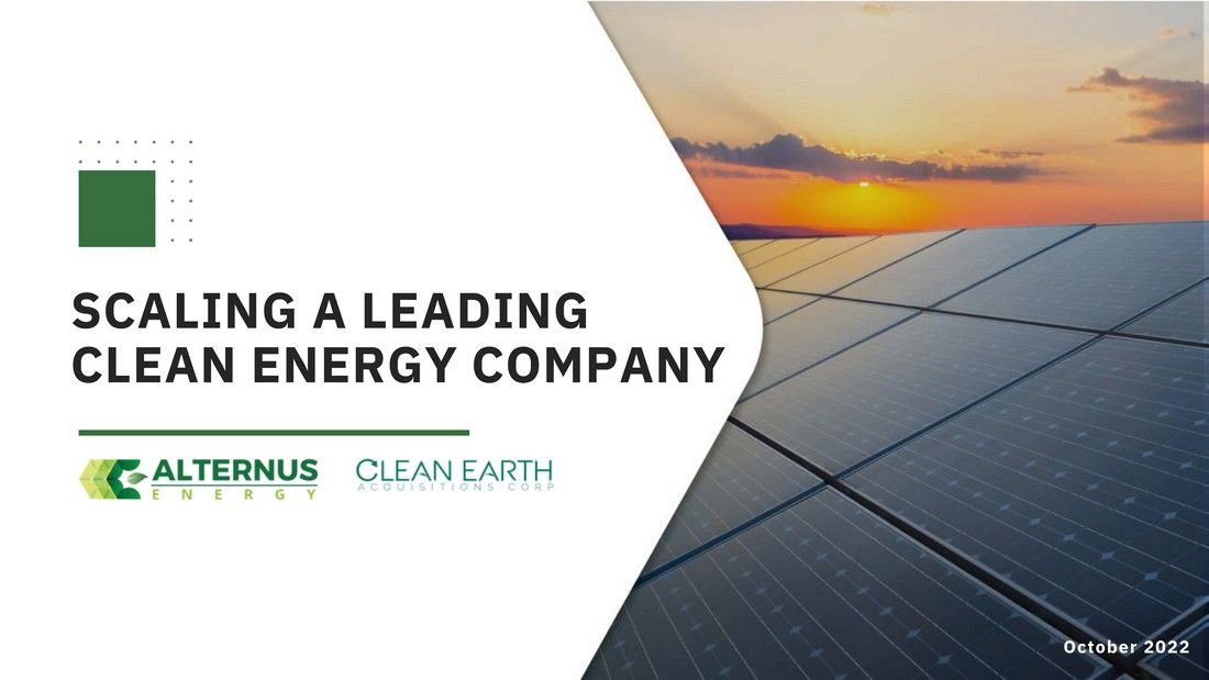 Alternus Energy via Clean Earth Acq (CLIN) deck