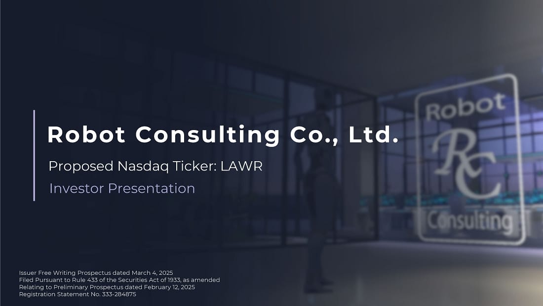 Robot Consulting (LAWR) IPO deck