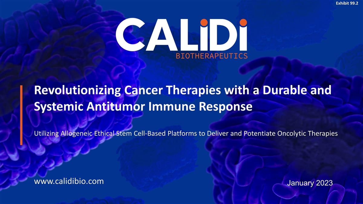 Calidi Biotherapeutics (CLDI) via First Light Acq (FLAG) deck