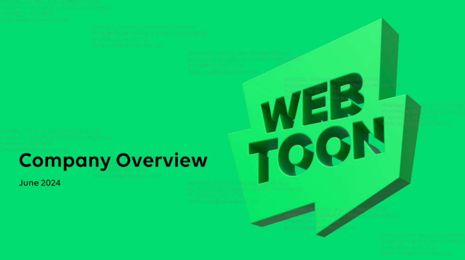 WEBTOON Entertainment (WBTN) IPO deck