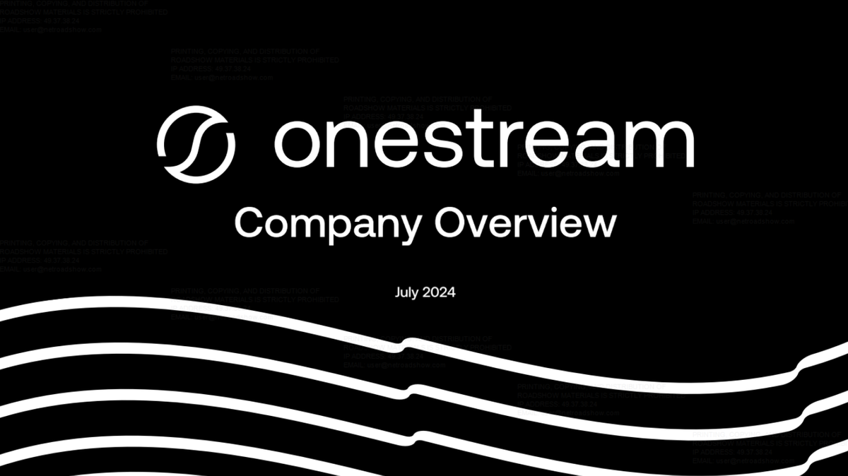 OneStream (OS) IPO deck